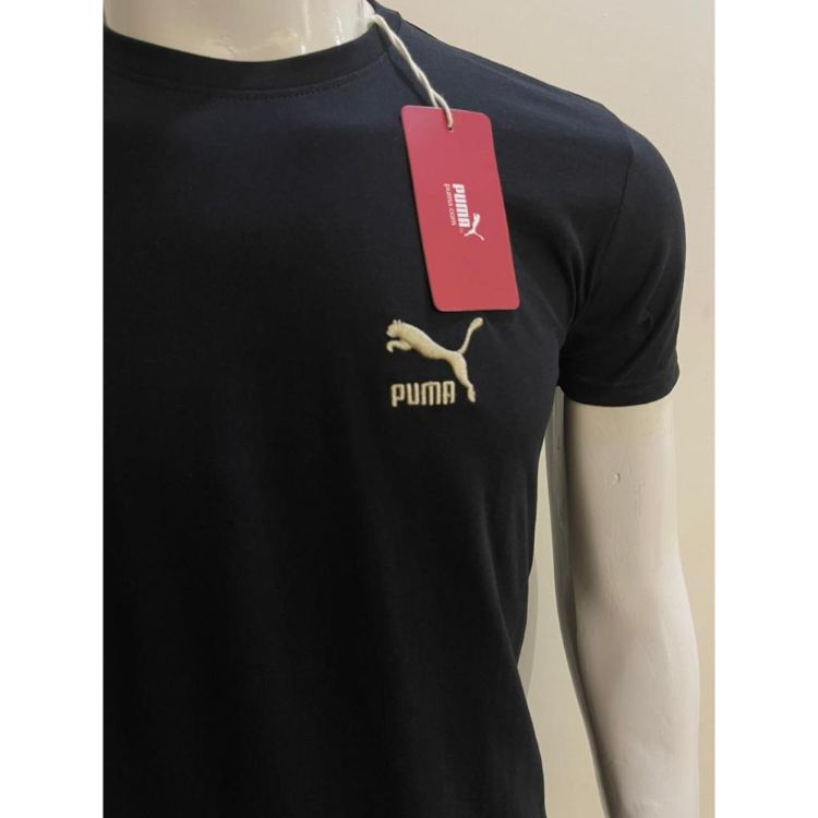 PMA Embroidered Logo Crew Neck Tee Black – brandsporterpk