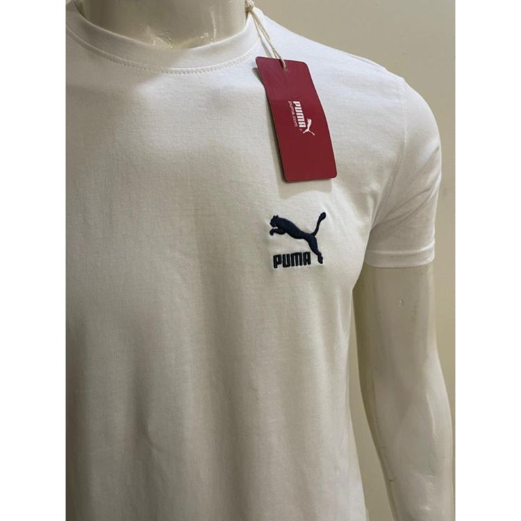 PMA Embroidered Logo Crew Neck Tee White – brandsporterpk